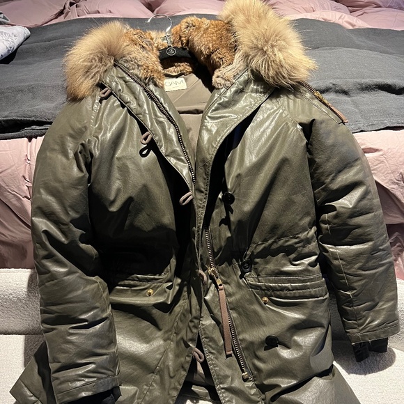 SAM. | Jackets & Coats | Sam Hudson Waxed Canvas Long Coat Army Green ...